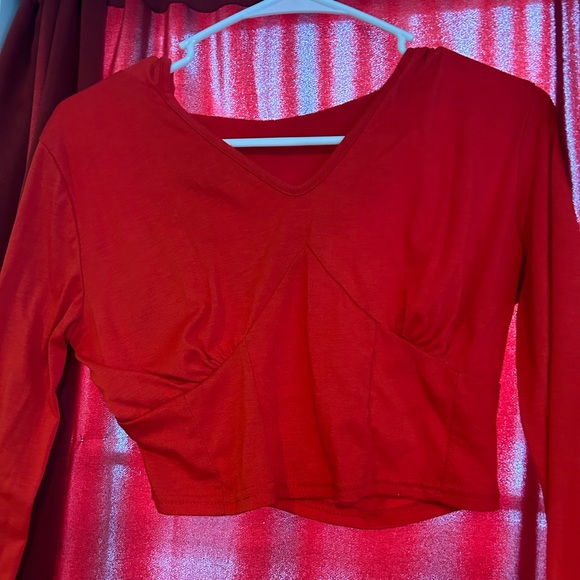 Source Unknown | Tops | Lovely Red Cropped Top | Poshmark